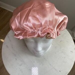 Rose Gold Satin Bonnet Pink Bonnet Silk Bonnet for Hair Sleep Bonnet ...