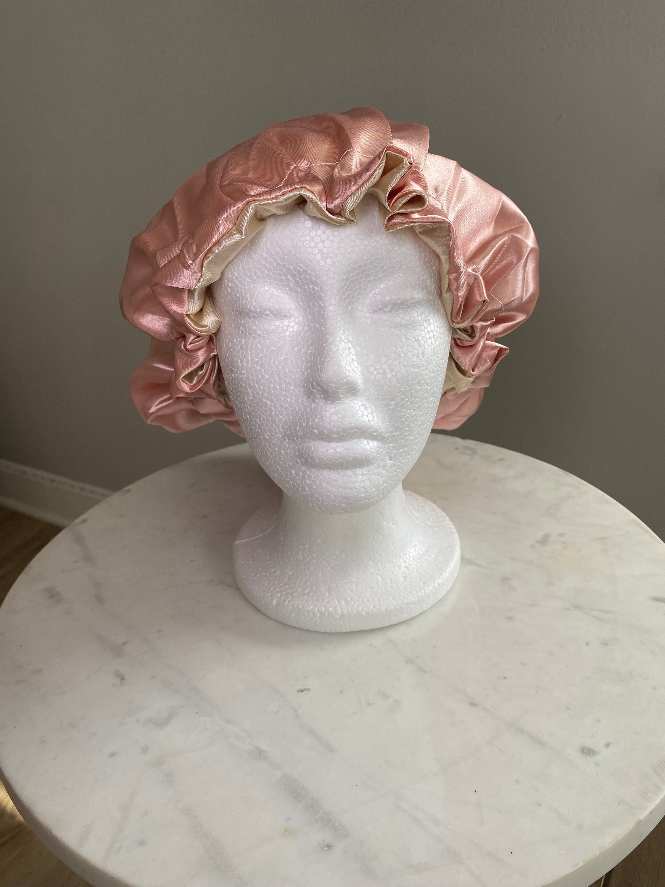 Rose Gold Satin Bonnet Pink Bonnet Silk Bonnet for Hair Sleep Bonnet ...