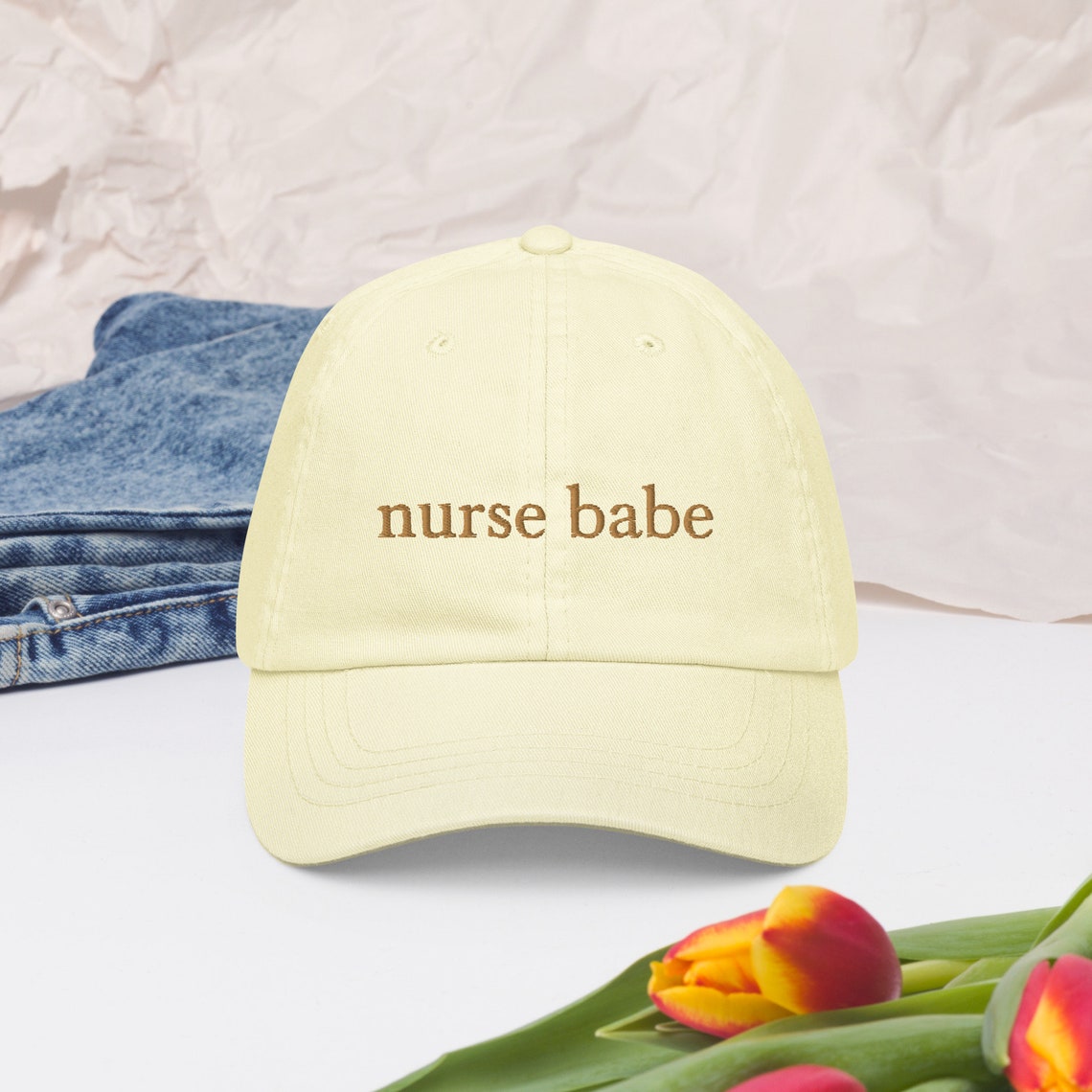 Nurse Hat RN Baseball Hat Yellow Pastel Yellow Baseball Cap for Nurse ...