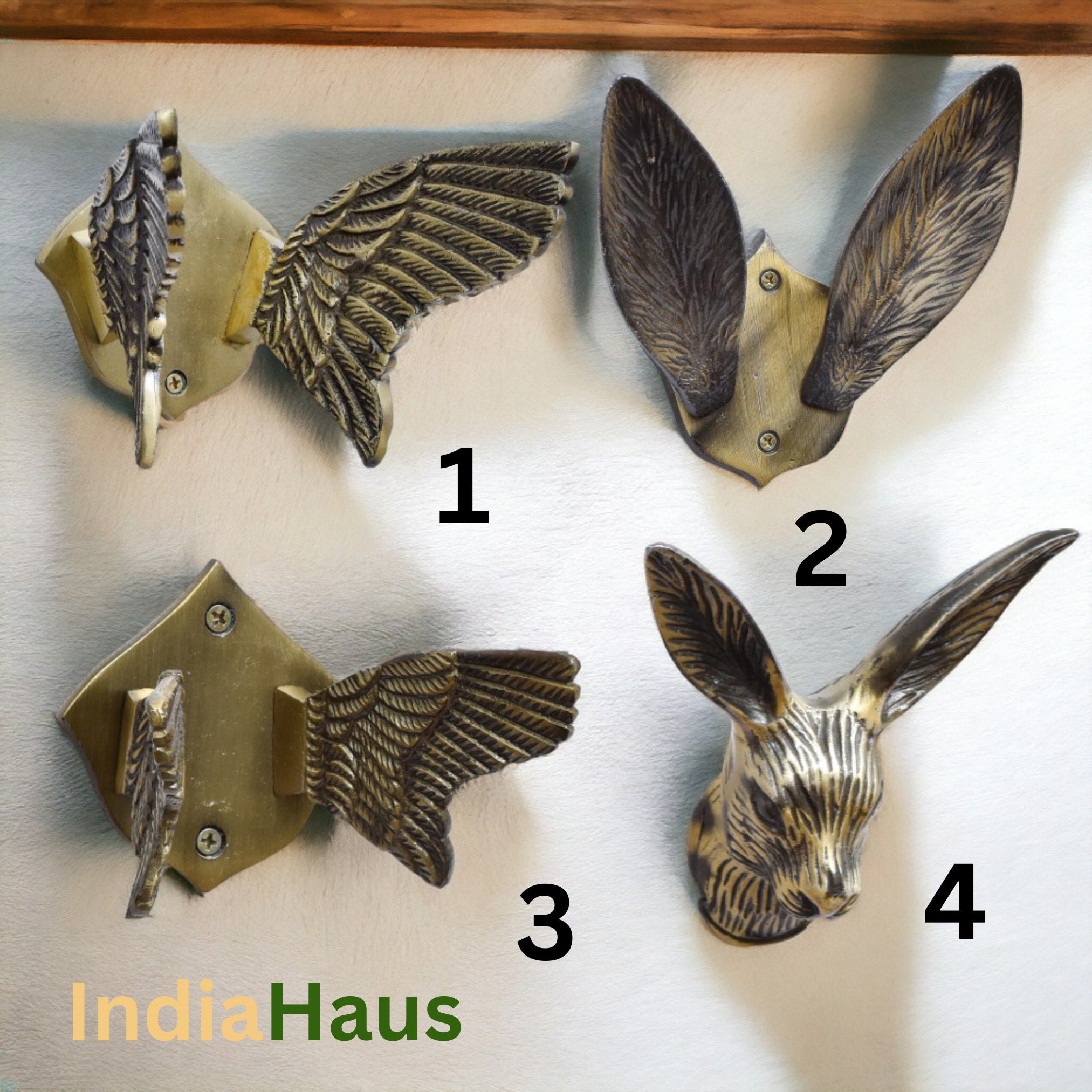 Animal Wall and Coat Hook Rabbit, Wings, Bunny Ears Hanger Animal Towel ...