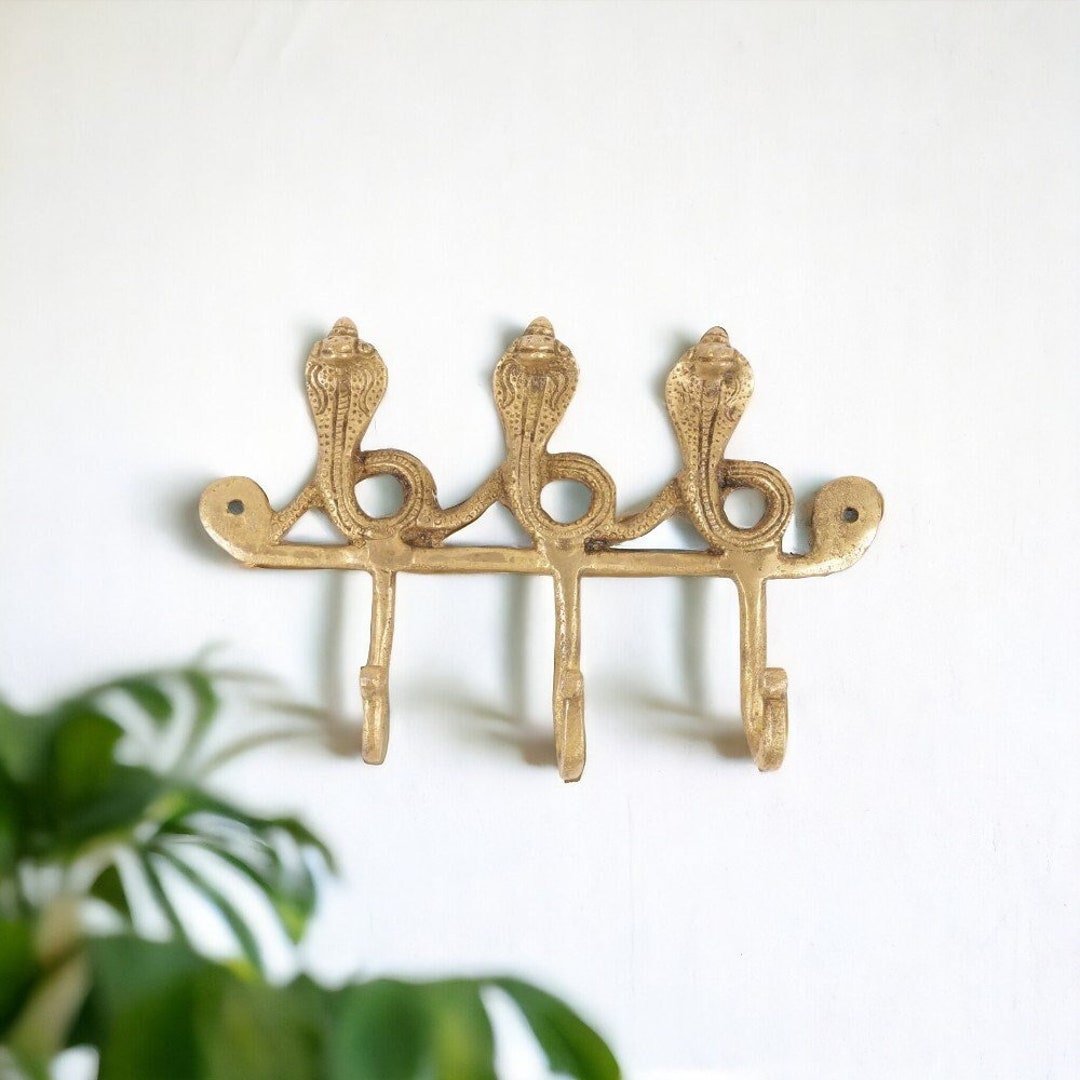 Cobra Snake Wall Hook Snake Hook Indian Animal Hooks Brass Wall Hook ...