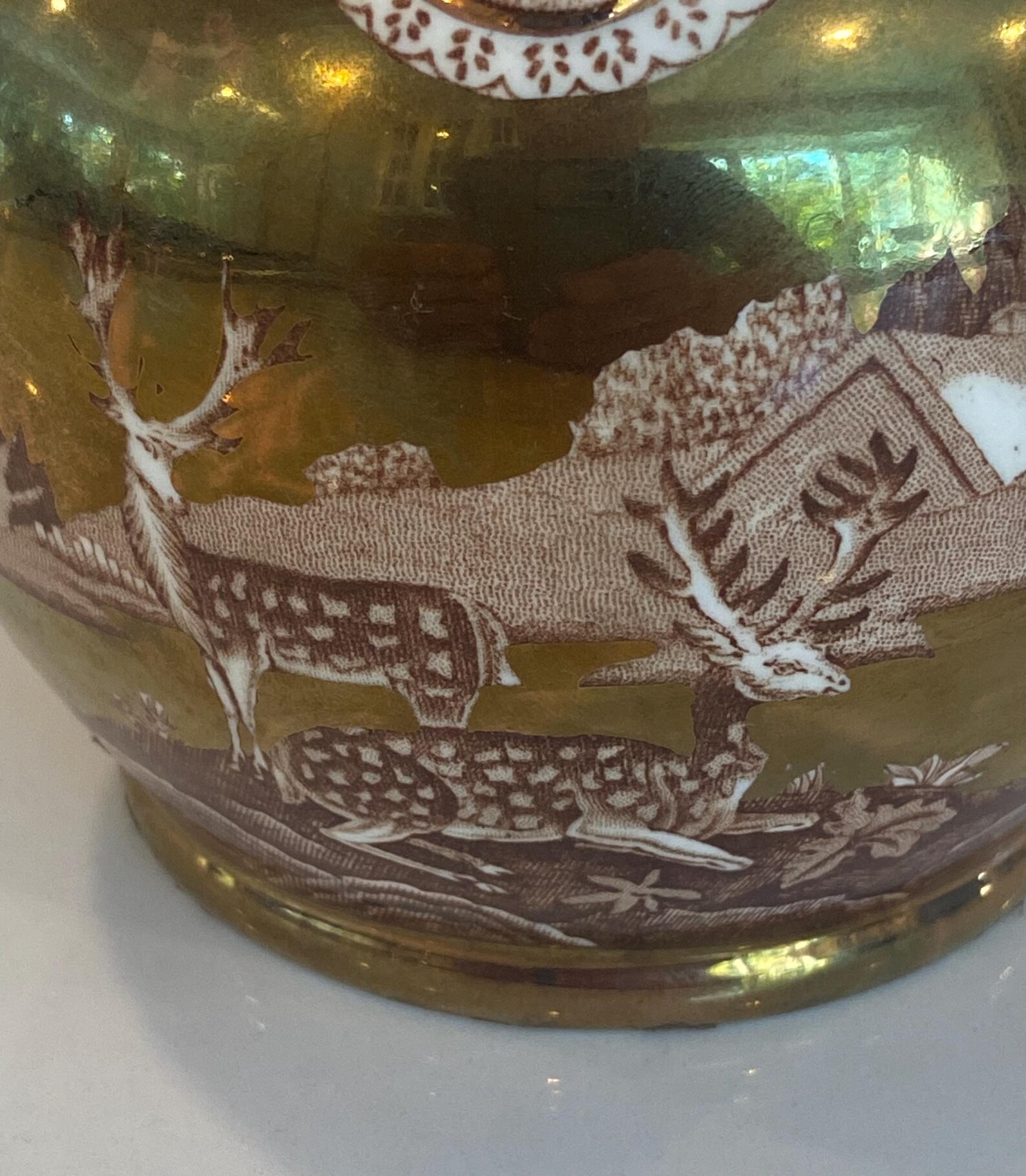 Vintage Wedgewood Fallow Deer Brown & Gold Lusterware Creamer/pitcher ...