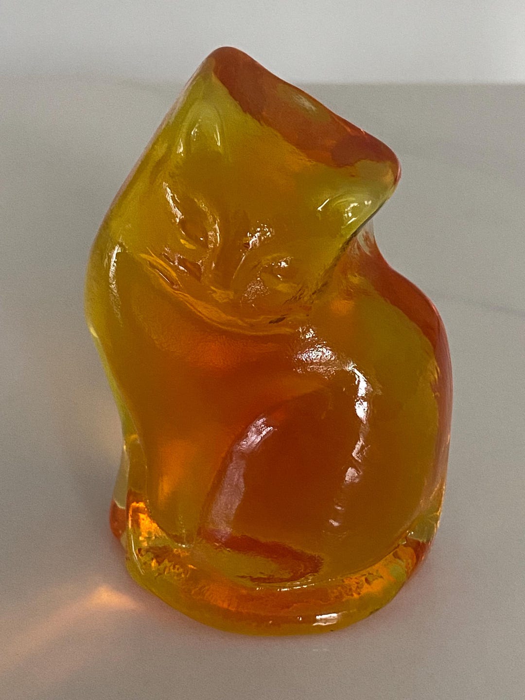 Blenko Marigold Color Glass Cat Figure/paperweight - Etsy