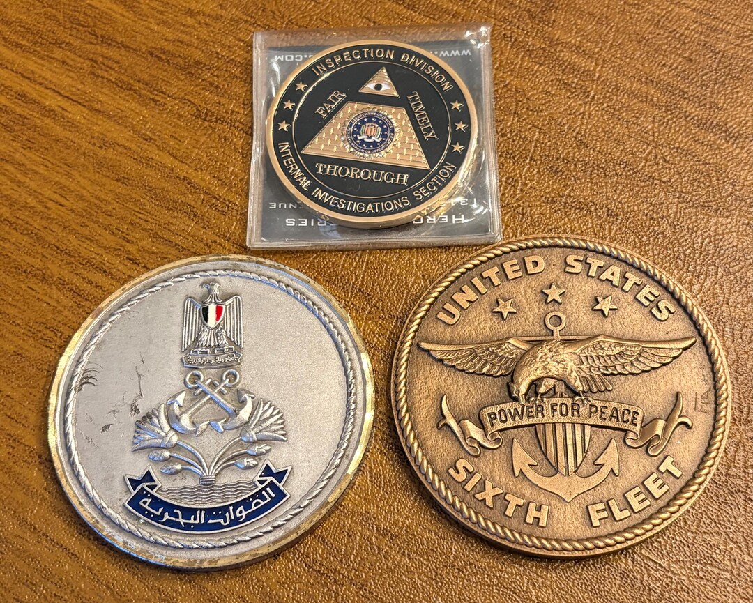 US Navy Sixth Fleet, Egyptian Navy, FBI Challenge Coin Collection - Etsy