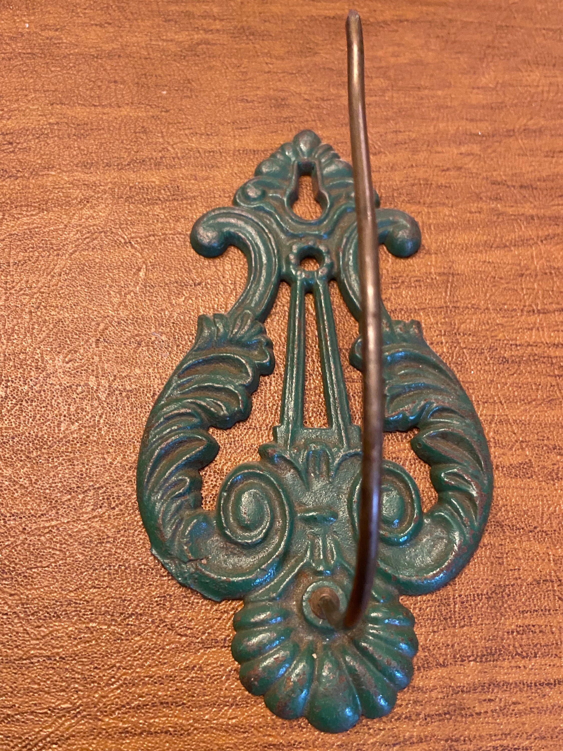 Antique Vintage Green Cast Iron/metal Bookkeeper's Receipt Hanger/hook ...