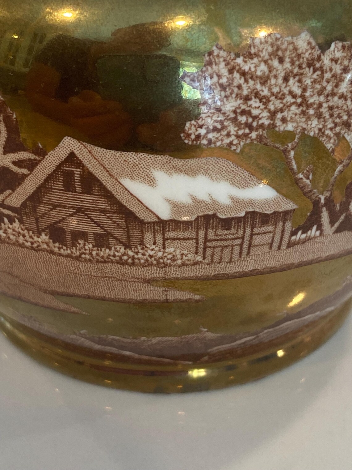 Vintage Wedgewood Fallow Deer Brown & Gold Lusterware Creamer/pitcher ...