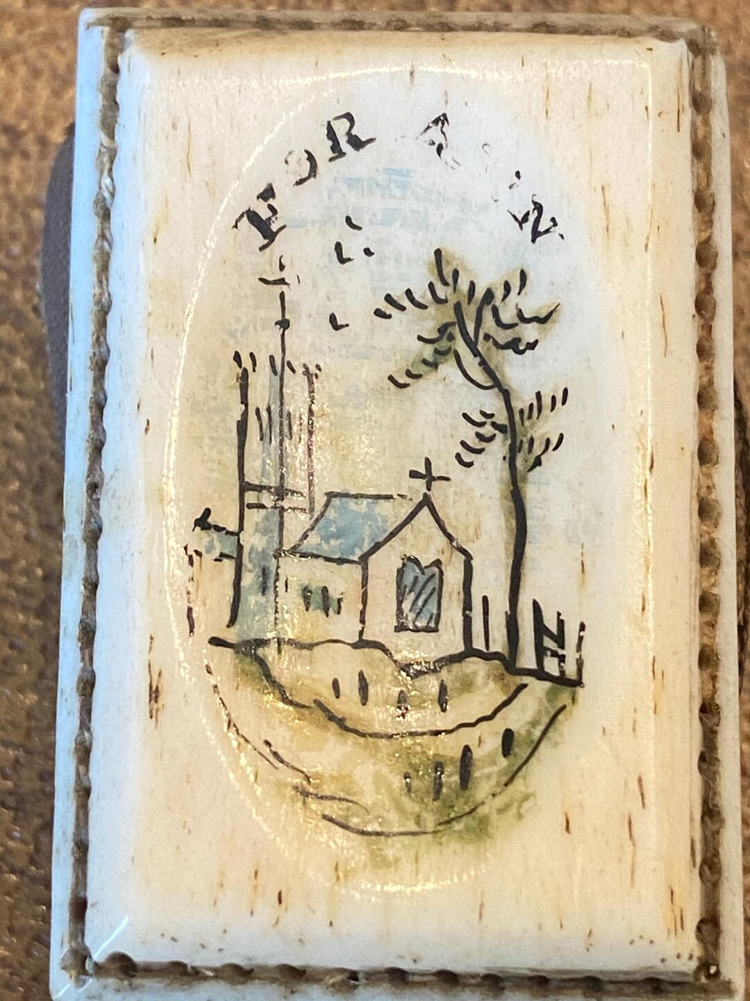 Vintage Funeral Remembrance, Memento With Church, Brid and Eggs, Pillow ...