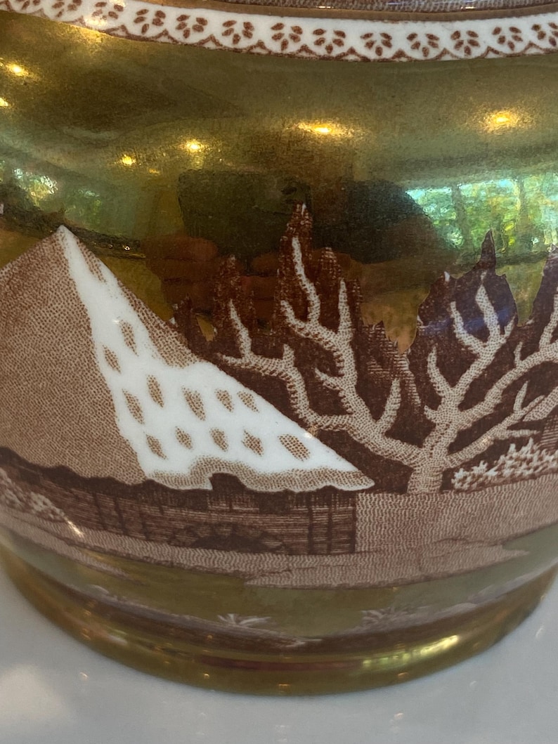 Vintage Wedgewood Fallow Deer Brown & Gold Lusterware Creamer/pitcher ...