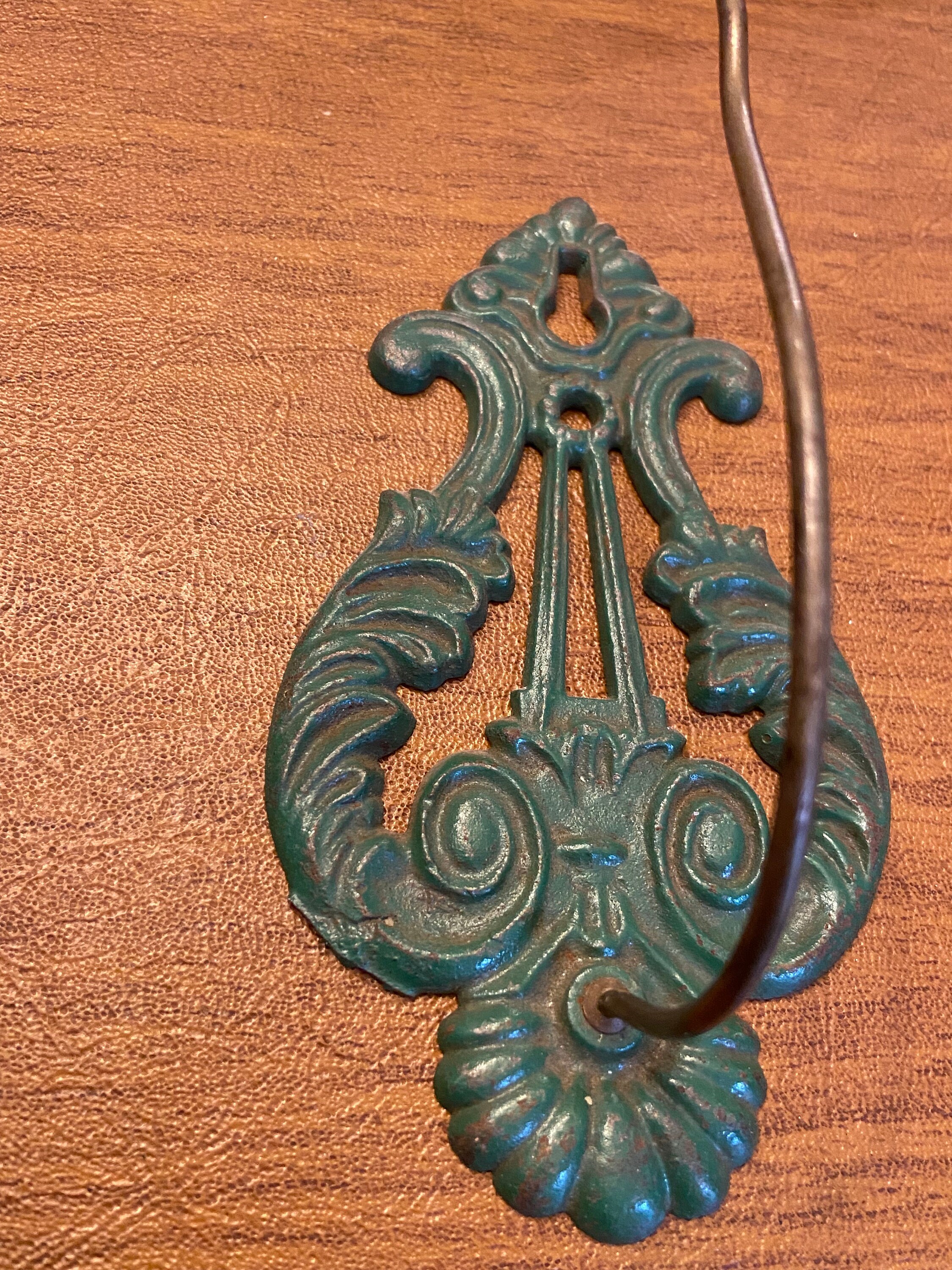 Antique Vintage Green Cast Iron/metal Bookkeeper's Receipt Hanger/hook ...