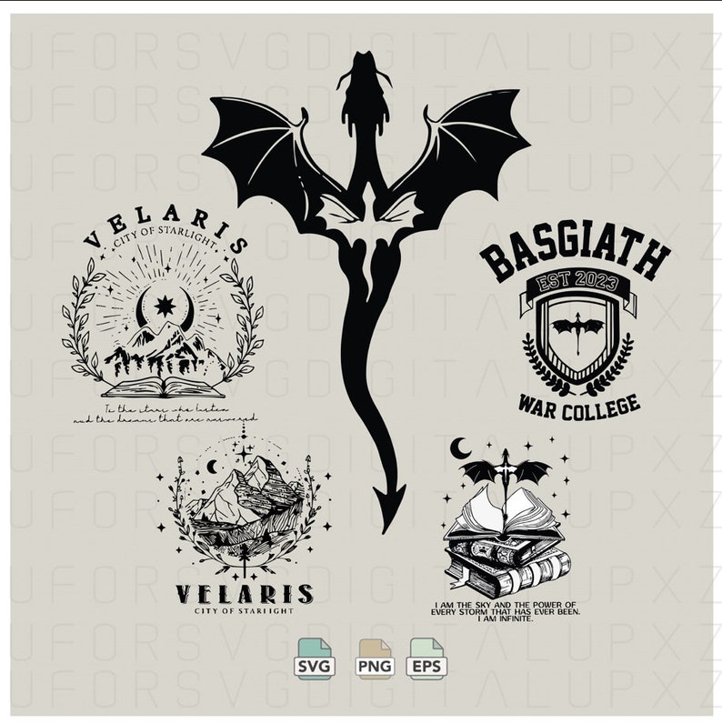 Fourth Wing Svg Png, Dragon Rider Svg Png , Basgiath War College Svg ...
