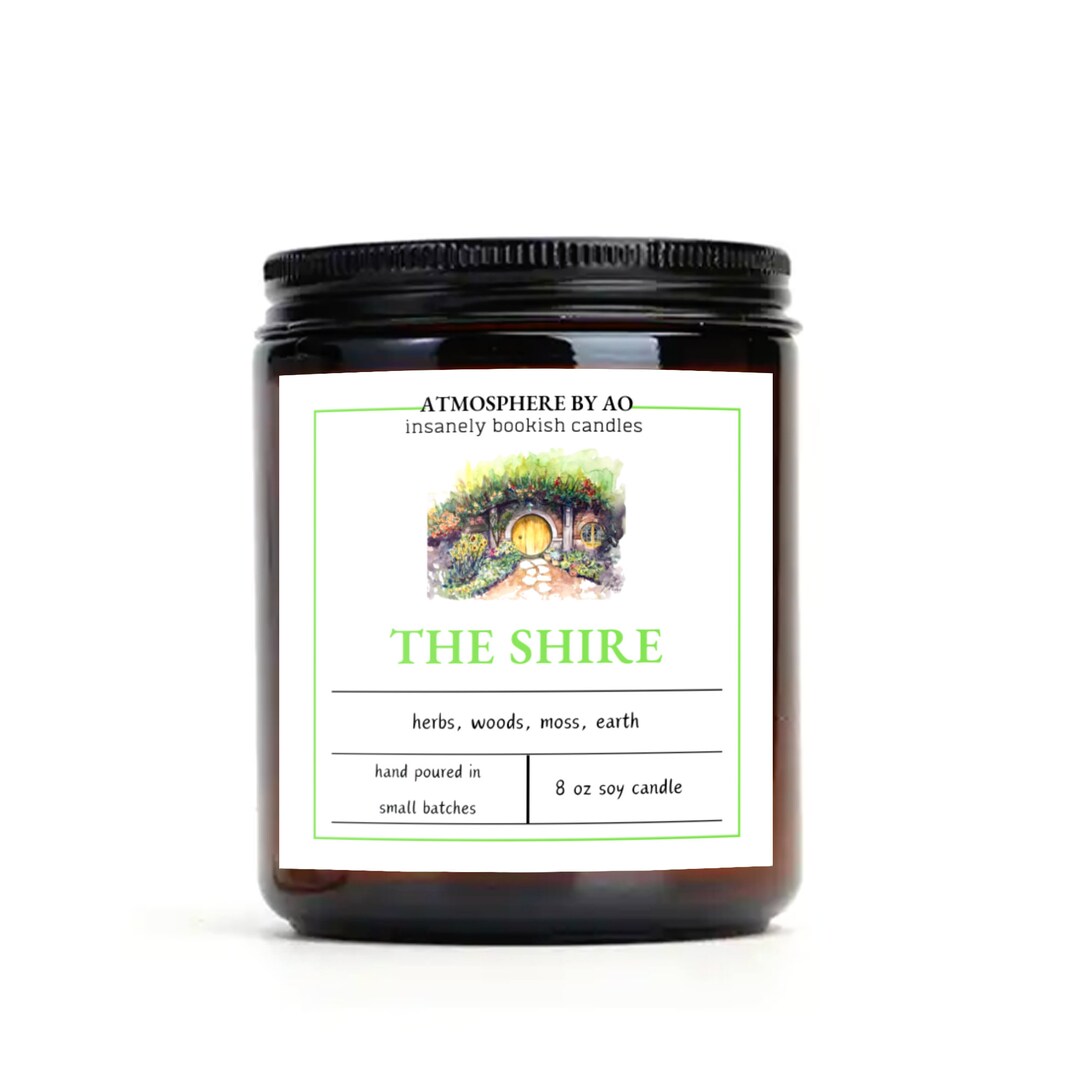 THE SHIRE Book Inspired 100% Soy Vegan Candle, Book Nerds, Book Lover ...