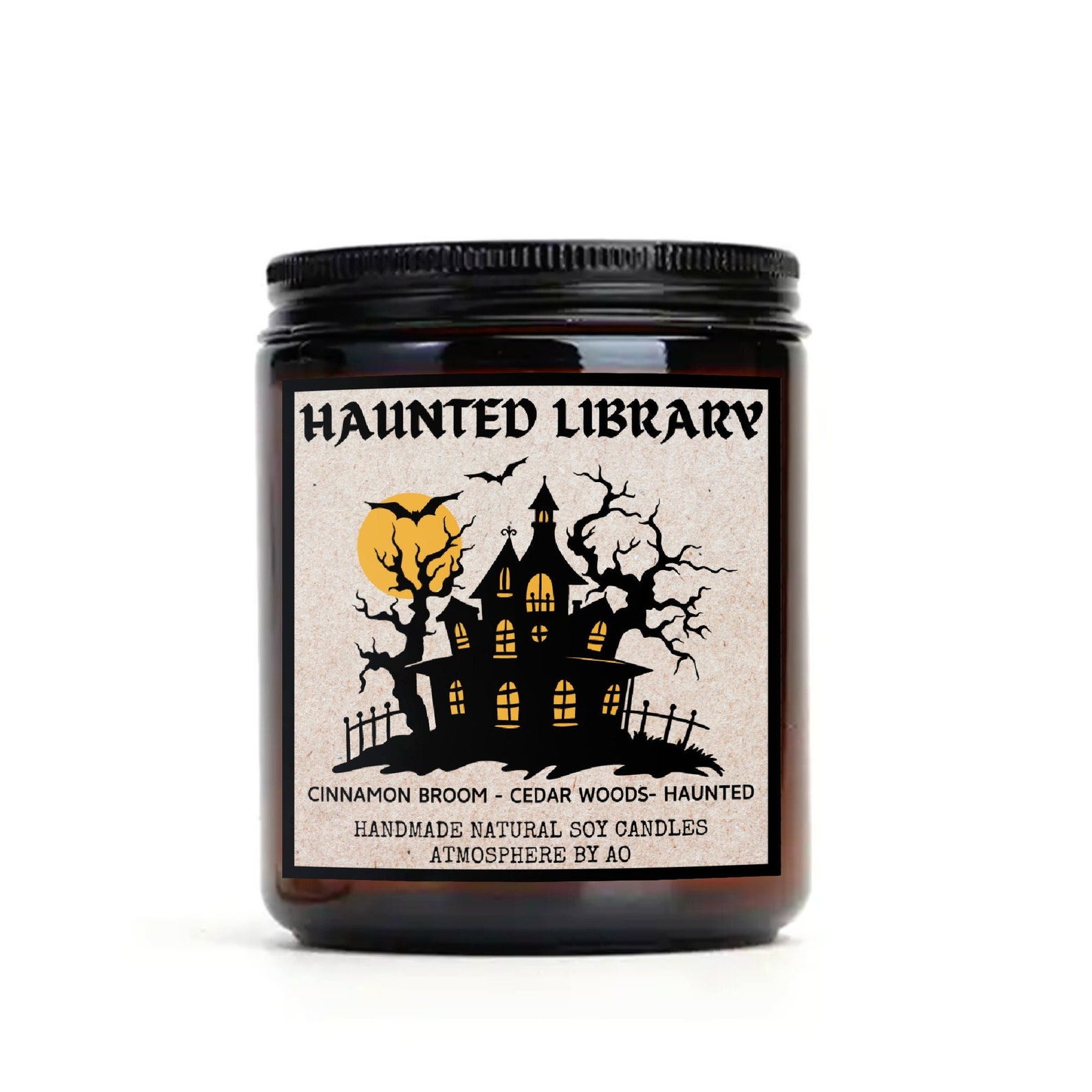 Haunted Library Soy Candle, Halloween Gifts, Spooky Decor, Creepy ...