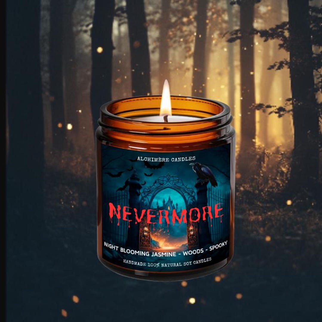 Nevermore Soy Candle, Wednesday, Wenclair, Gothic Candle, the Raven ...