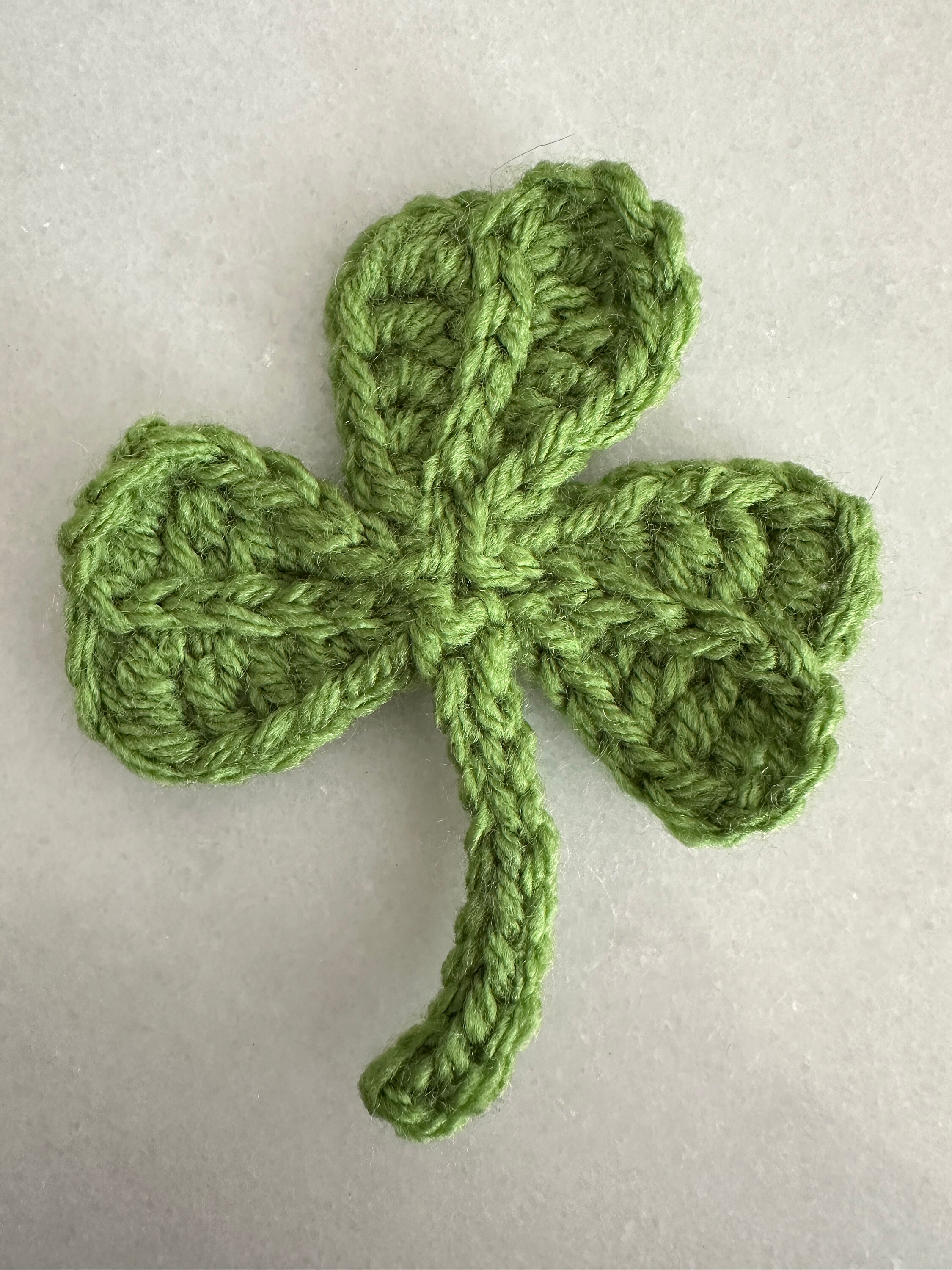 Charming Crocheted String of Green, Lucky Four Leaf Clovers or ...