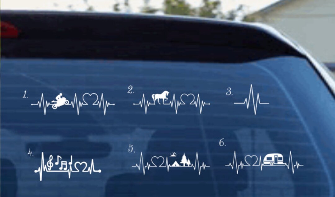 Music Notes Heartbeat | Camper Heartbeat Vinyl Car Decal | Window ...