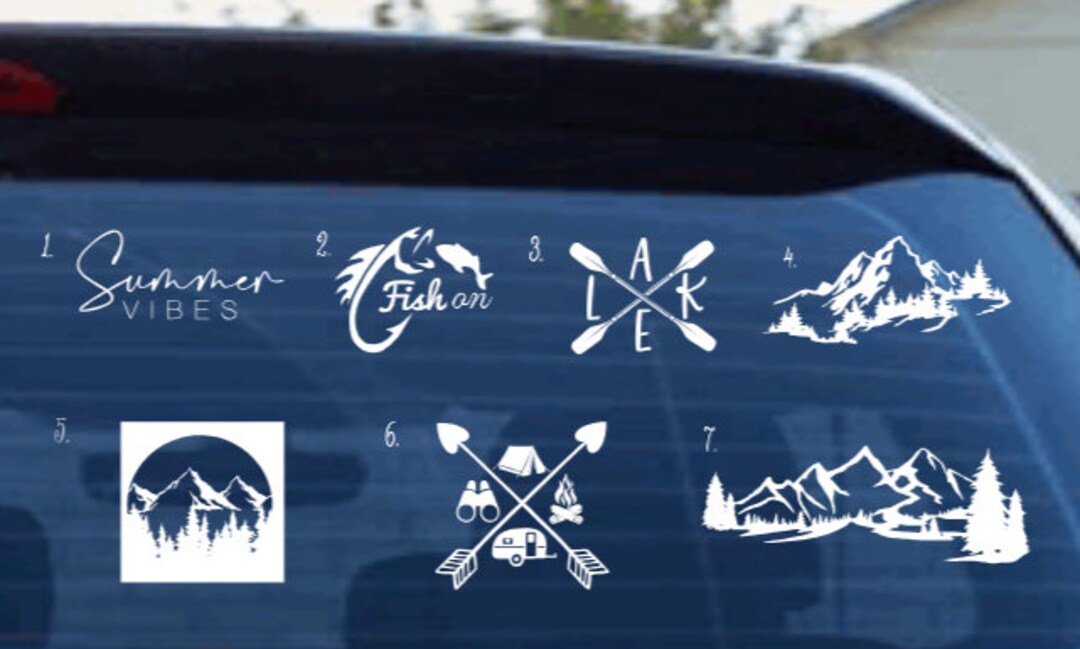 Camping Car Decal Set Summer Vibes Car Decal Window Sticker Car Decal ...