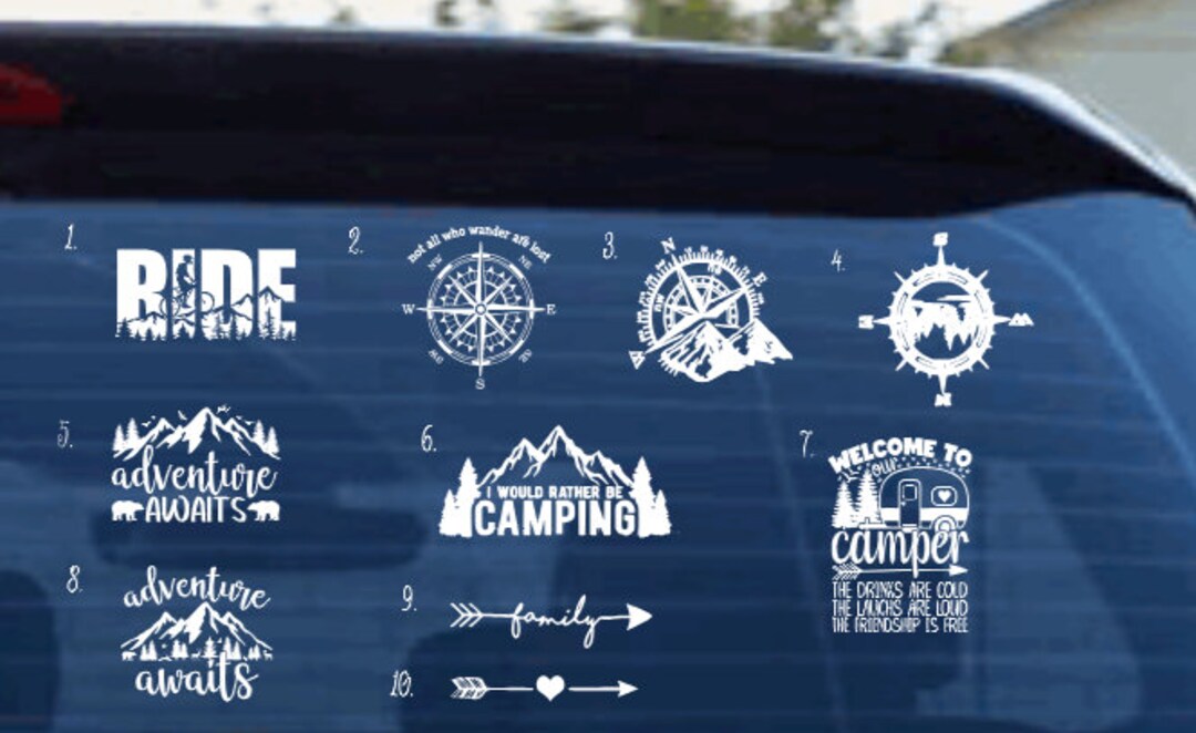 Compass Car Decal | Bike Ride Car Decal | Window Sticker | Car Decal ...