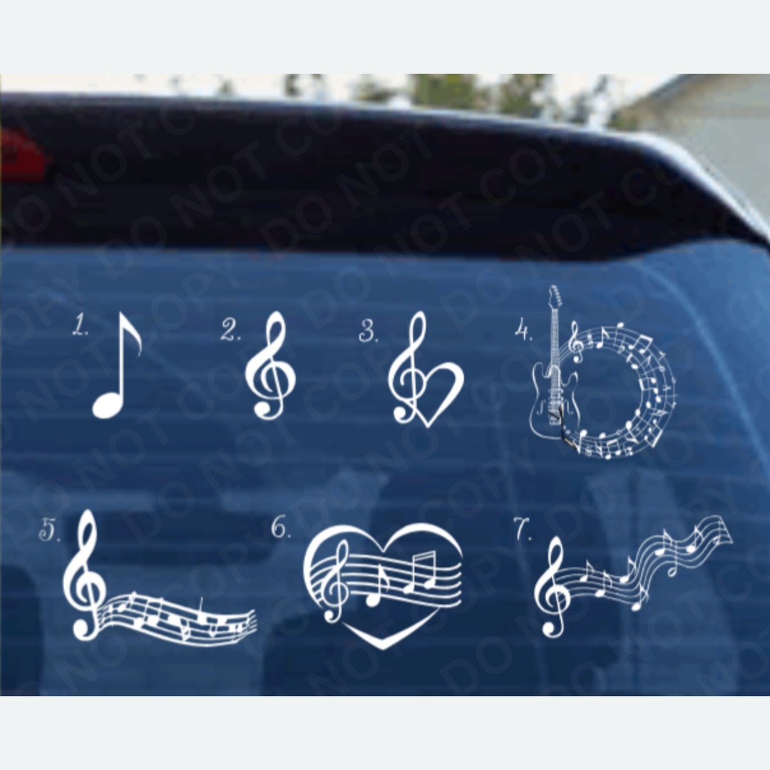 Music Note | Clef Music Note Vinyl Car Decal | Music Noteswindow ...