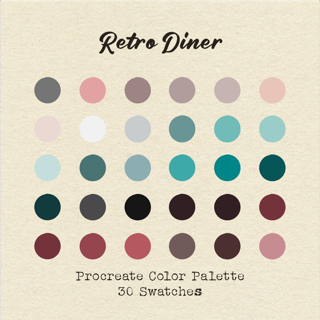 Mid Century Modern, Color Palettes for Procreate, Mid Century Colors ...