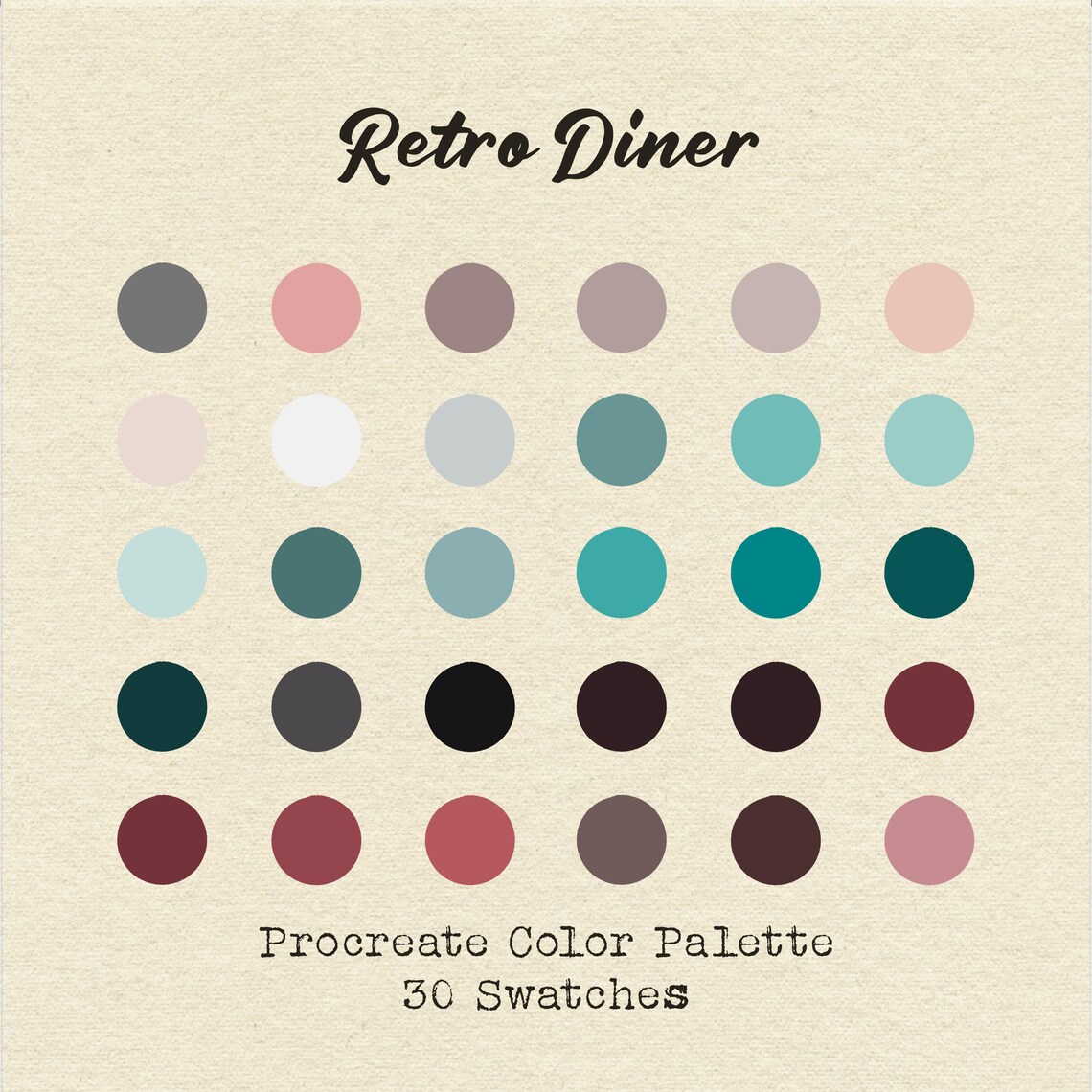 Mid Century Modern, Color Palettes for Procreate, Mid Century Colors ...