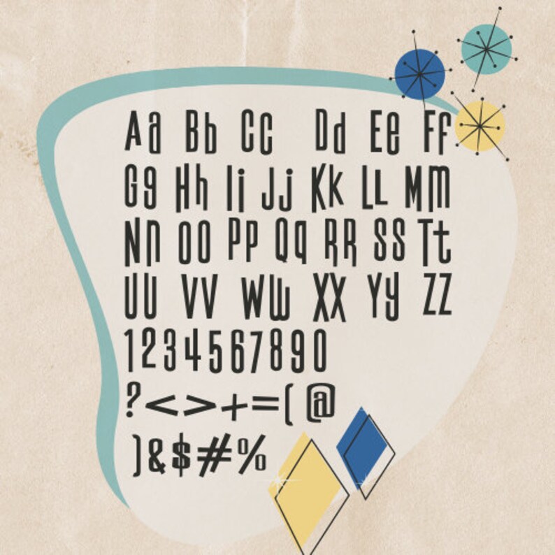 Mid Century Modern Font, Branding Logo, Font S, Midcentury Decoration ...