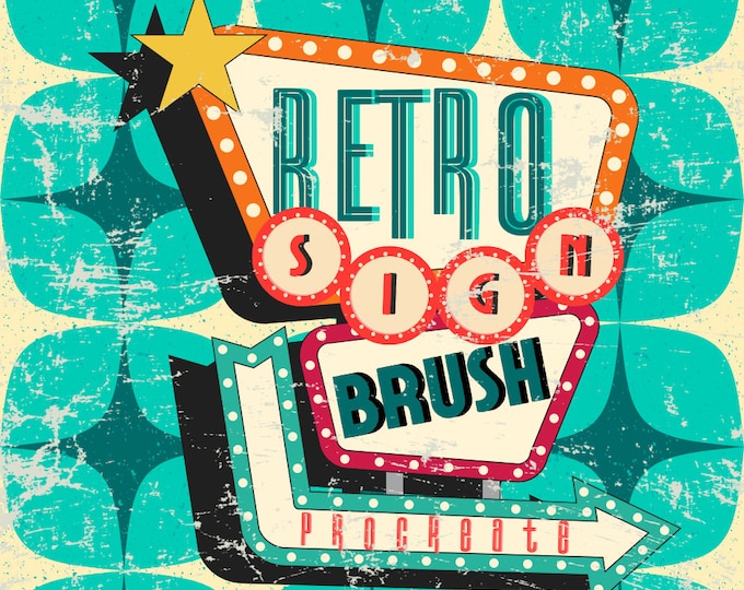 Procreate Stamp Brush, Procreate Product, Retro Vintage Sign, Shapes ...