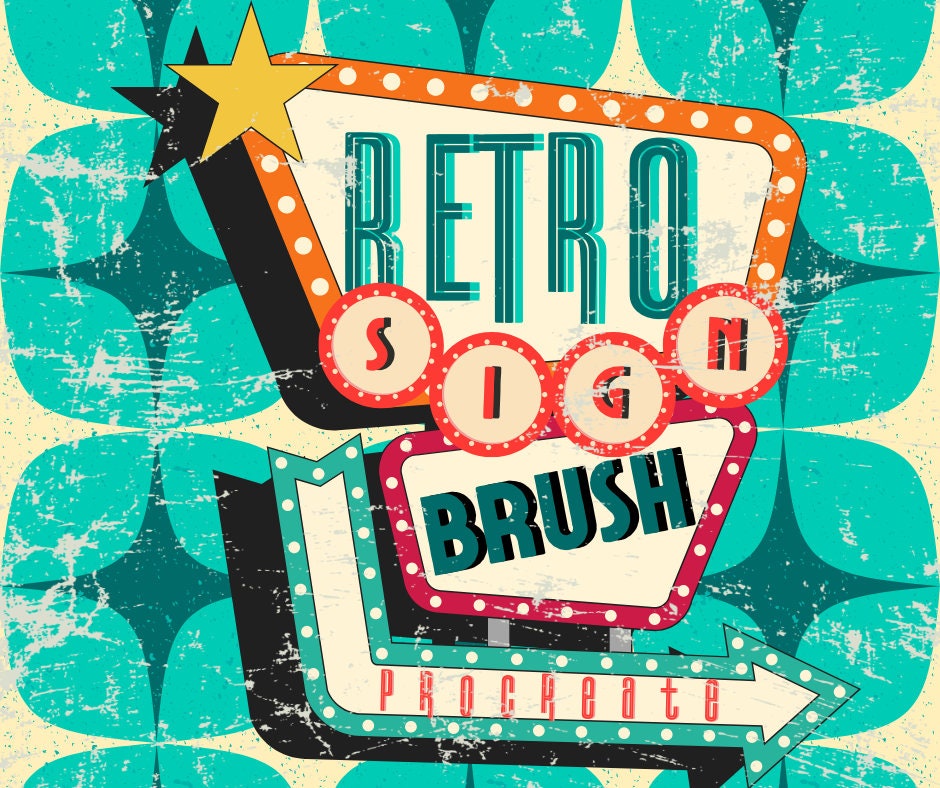 Procreate Stamp Brush, Procreate Product, Retro Vintage Sign, Shapes ...