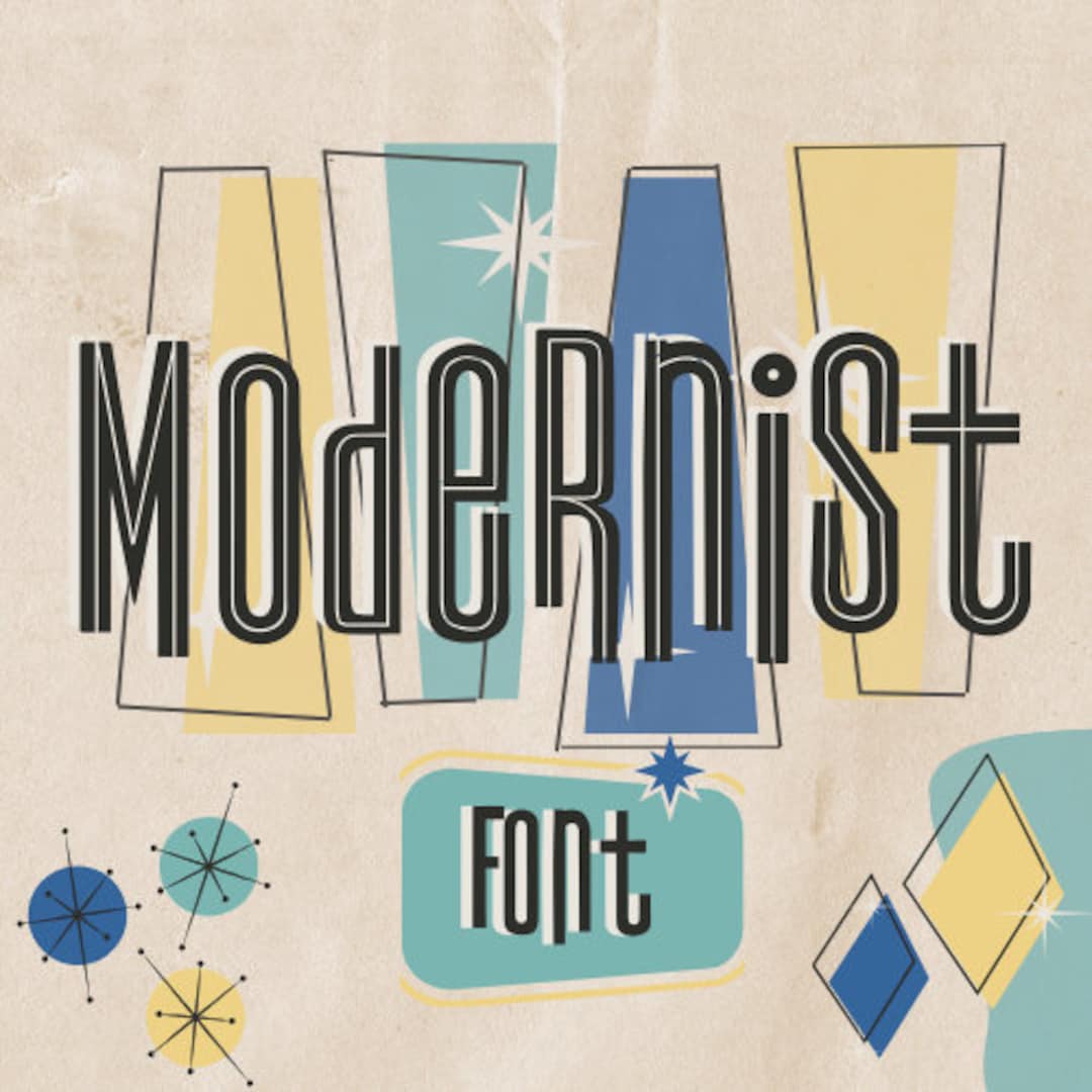 Mid Century Modern Font, Branding Logo, Font S, Midcentury Decoration ...
