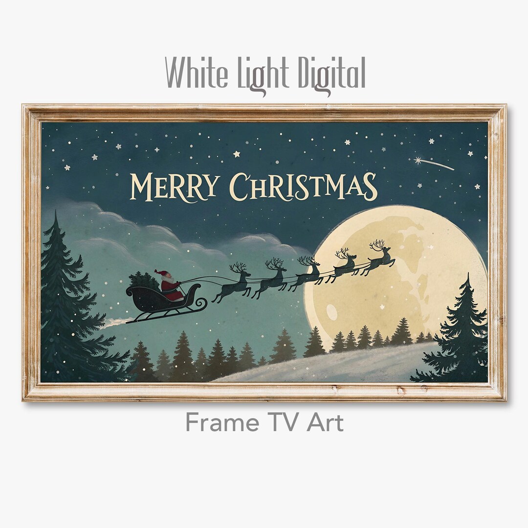 Samsung Frame Tv Art Christmas Eve, Santa Sleigh Art for Tv Frame ...