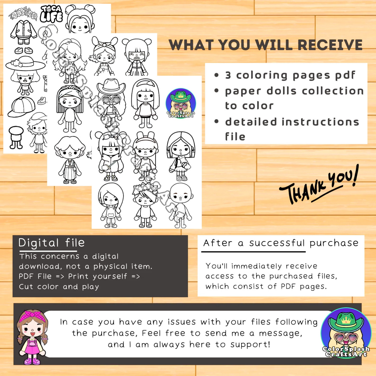 Toca Boca Coloring Toca Life Paper Doll Printable Toca Boca - Etsy