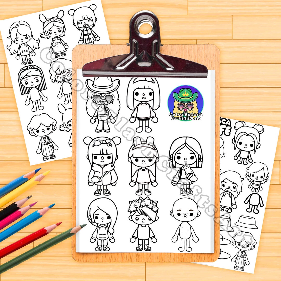 Toca Boca Coloring Toca Life Paper Doll Printable Toca Boca - Etsy