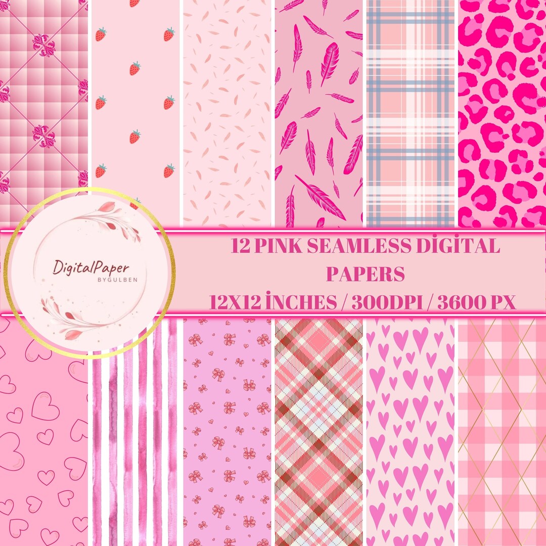 Light Pink Digital Paper, Pink Scrapbook Paper, Pink Printable Paper ...