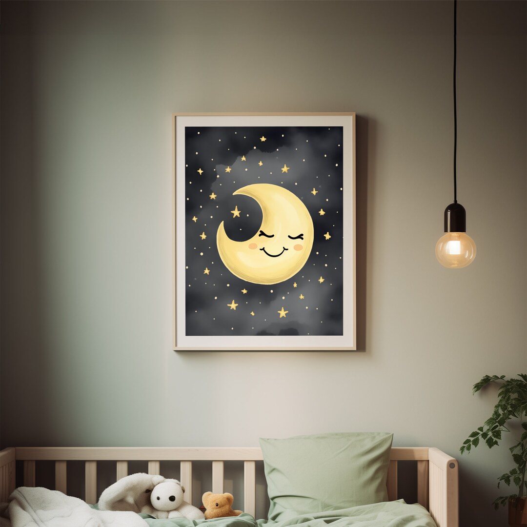 Laughing Moon | Children's Room Poster | Wall Decoration | Printable ...