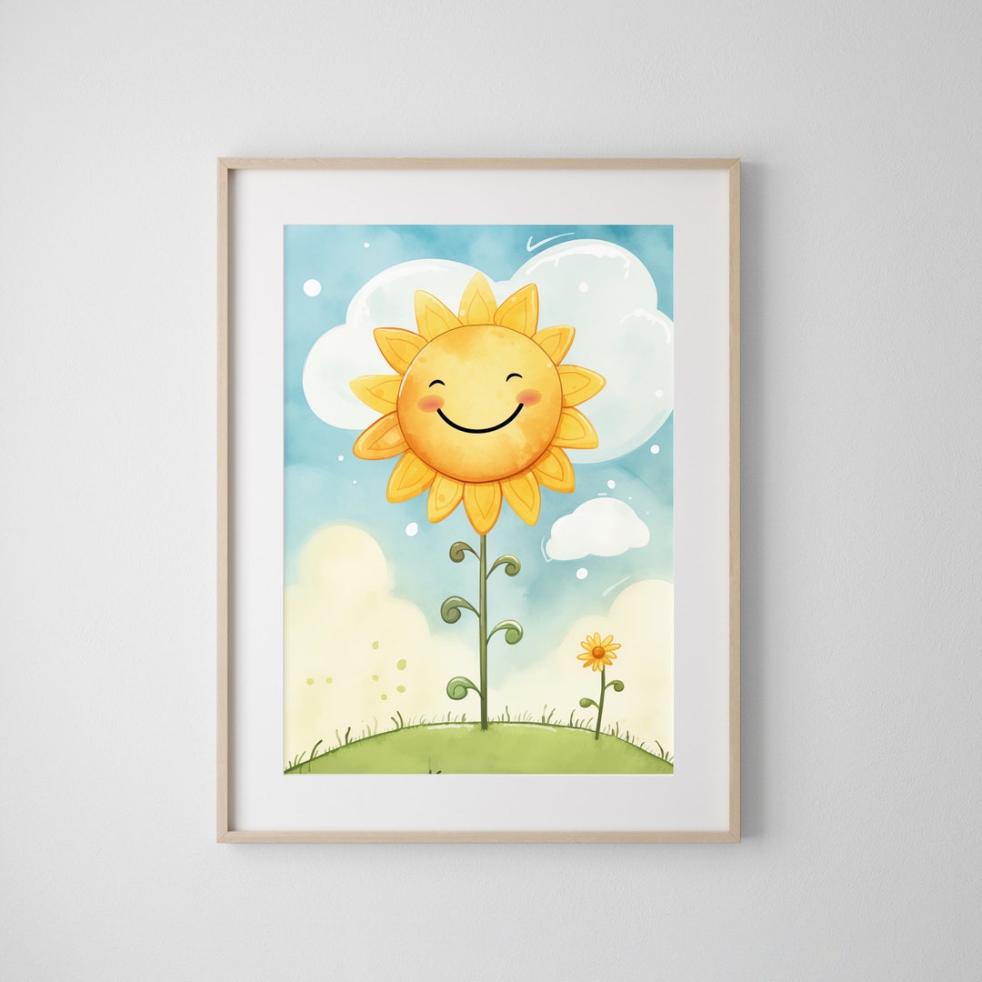 Laughing Sunflower Nursery Poster DIY Printing - Etsy