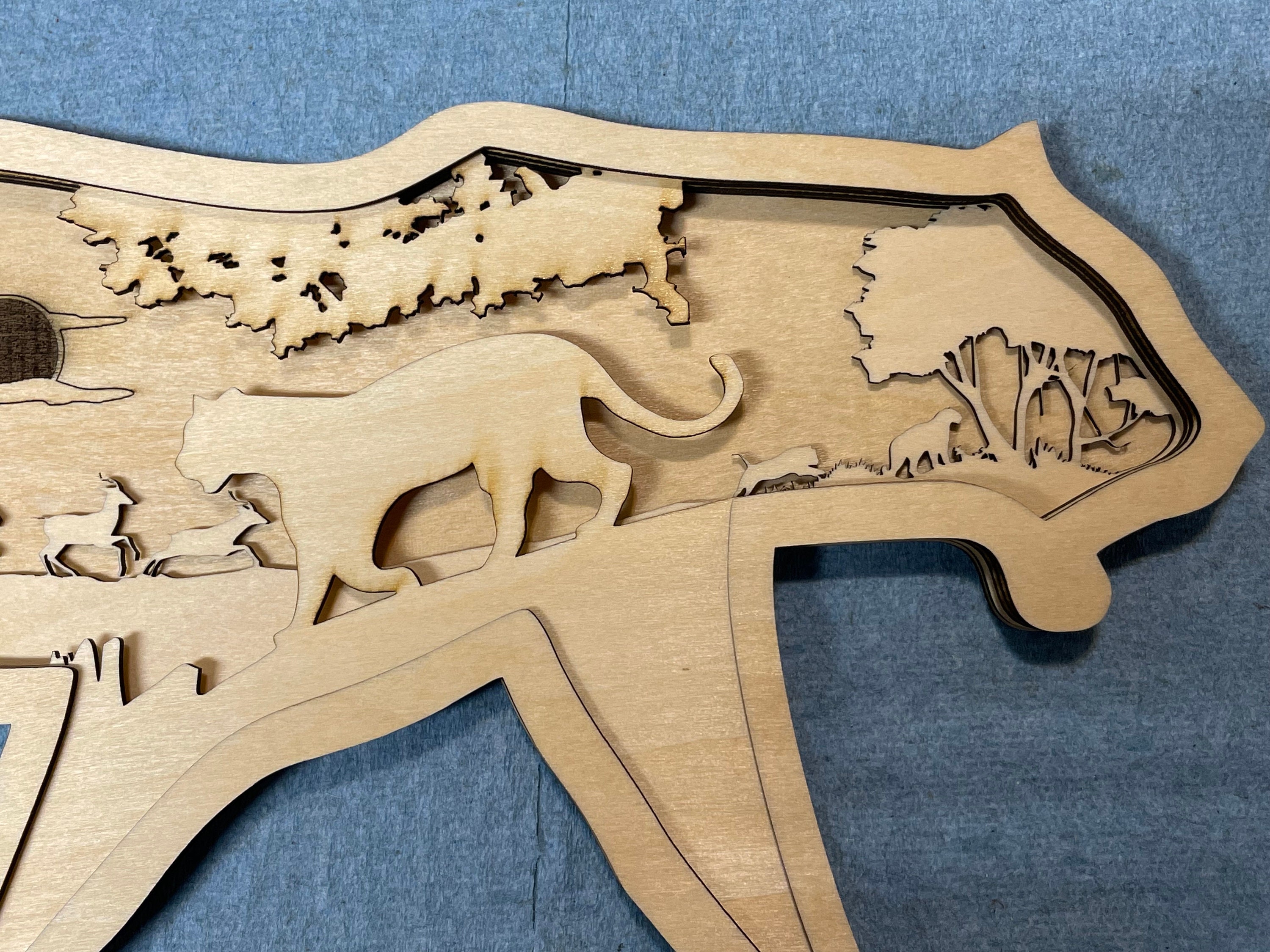 Tiger Laser Cut Files. Digital Files to Create a Five Layer Tiger With ...