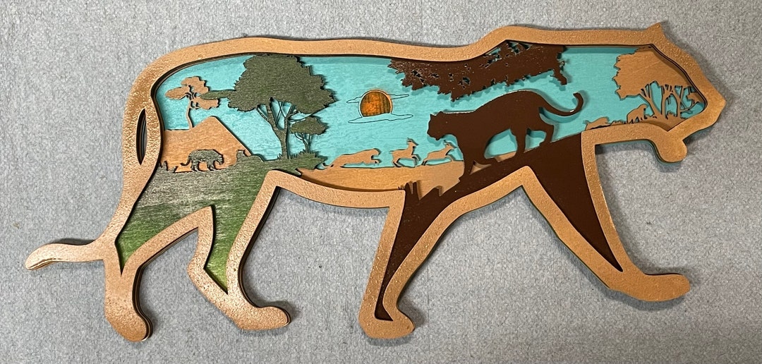 Tiger Laser Cut Files. Digital Files to Create a Five Layer Tiger With ...