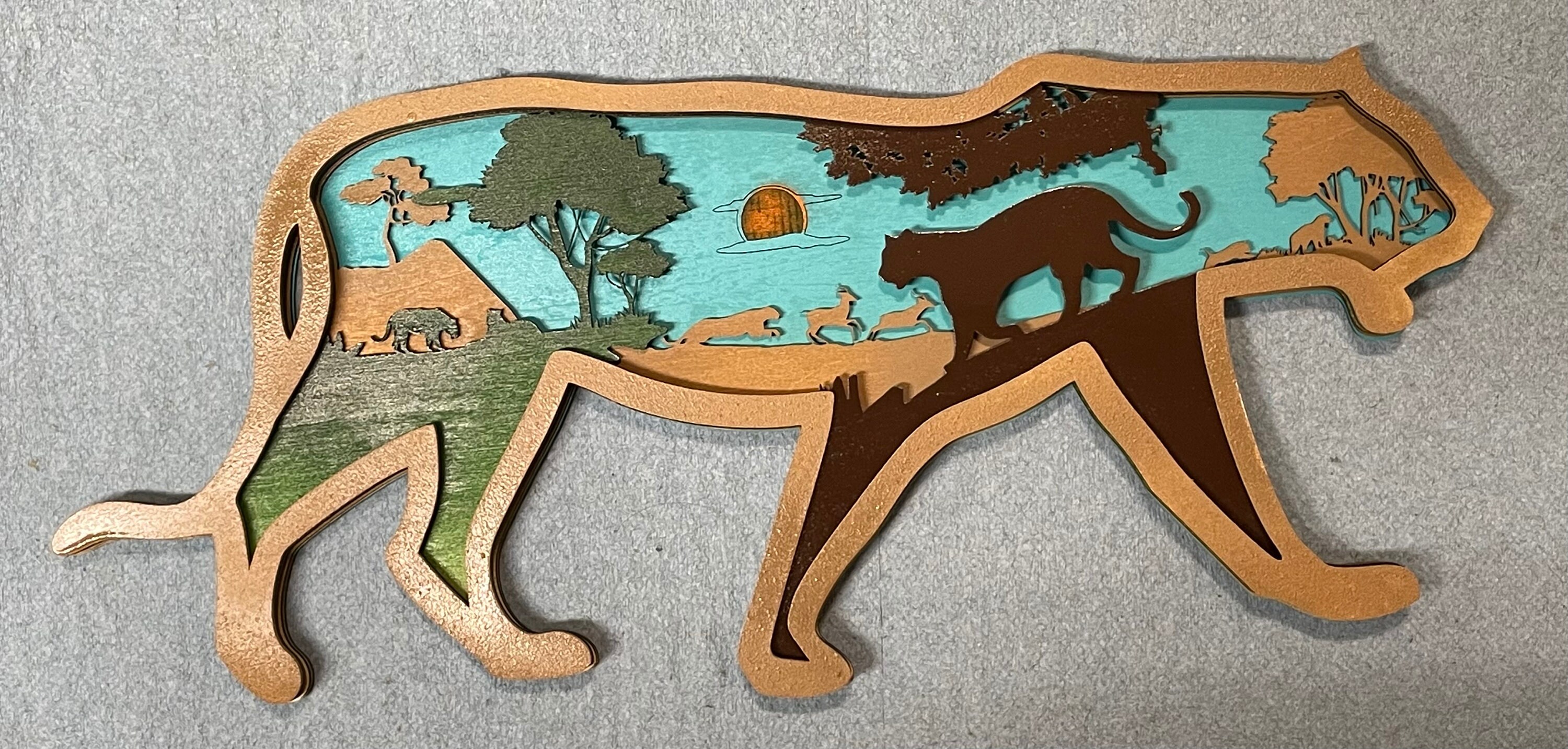 Tiger Laser Cut Files. Digital Files to Create a Five Layer Tiger With ...