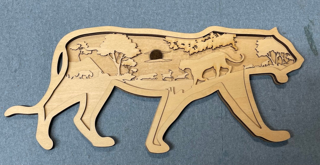 Tiger Laser Cut Files. Digital Files to Create a Five Layer Tiger With ...