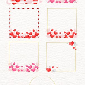 Valentine Heart Clipart Bundle, Cute Love Decor PNG, Romantic Digital ...