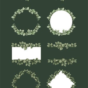 Watercolor Eucalyptus Clipart, Greenery Leaves PNG, Wedding Wreath ...