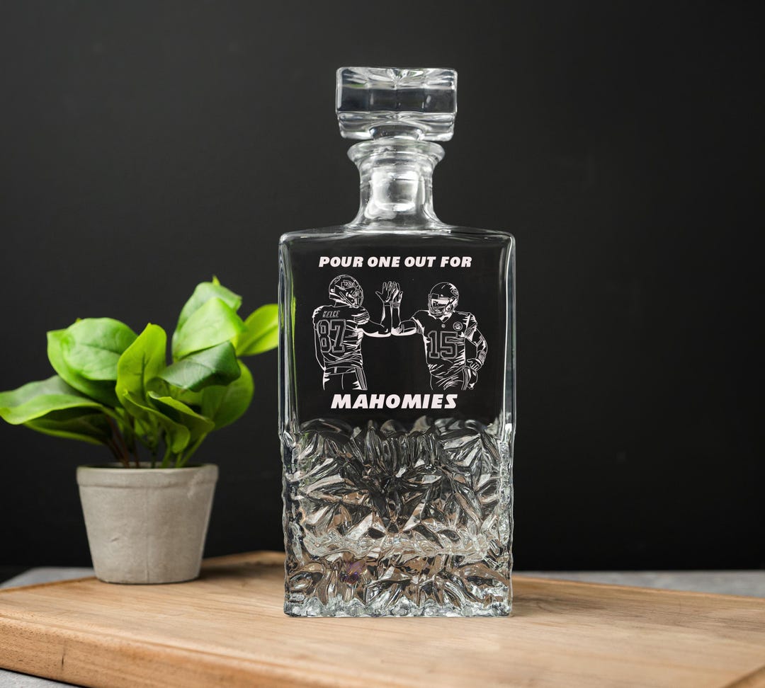 Chiefs Whiskey Decanter, Pour One Out for Mahomies, Engraved Decanter ...