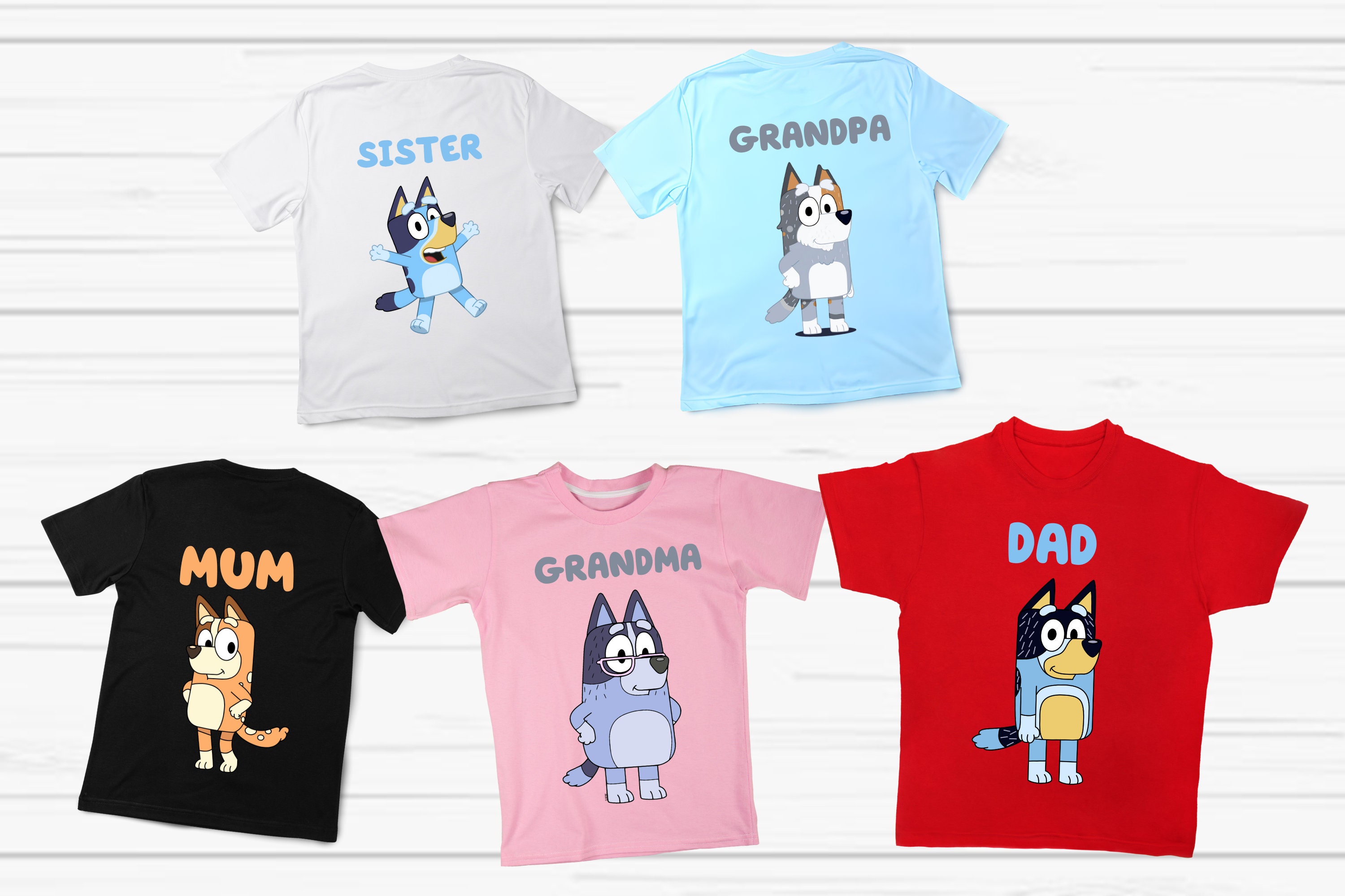 Personalized Bluey Shirt, Custom Bluey Characters Shirt, Bluey Gift ...