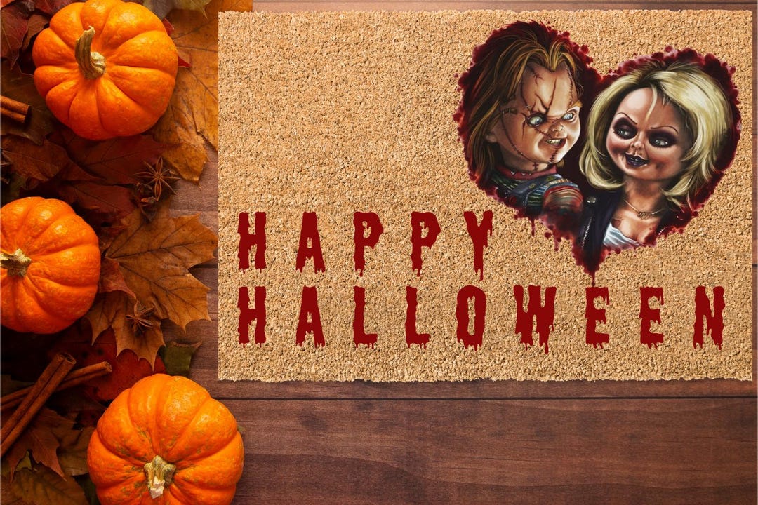 Chucky and Tiffany Doormat, Chucky Child's Play Door Mat, Halloween ...