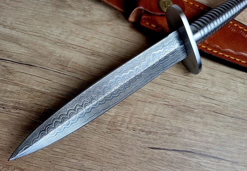 New Damascus Dagger THE BRITISH COMMANDOS 30 Cm With Leather Sheath - Etsy