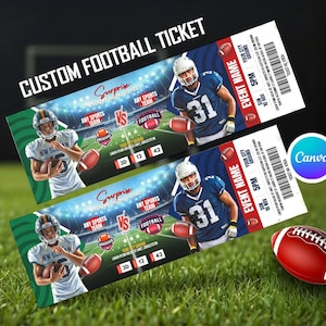 Editable Football Game Ticket Template, Sports Event Ticket, DIY Match ...