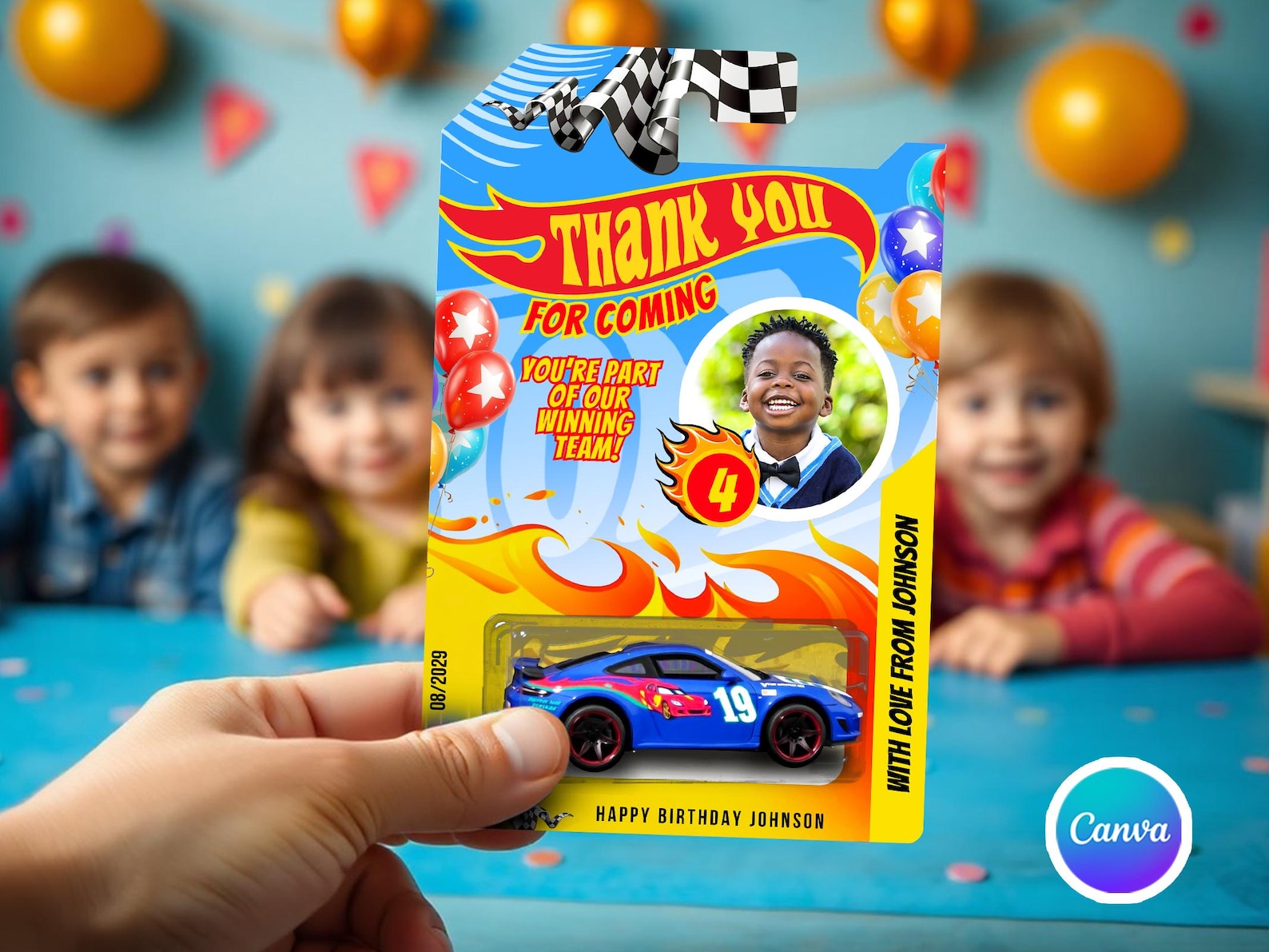 Editable Birthday Toy Car Packaging, Car Wheels Favor Template ...