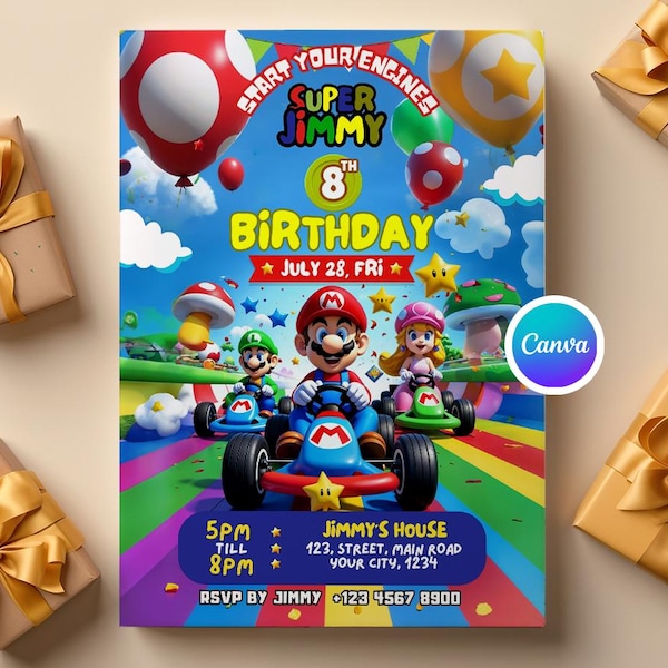 Nintendo Birthday Card - Etsy