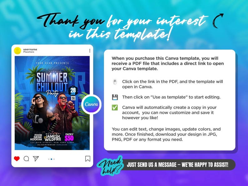 Editable Summer Chill Out Club Party Flyer Canva Template, Beach Vibes ...