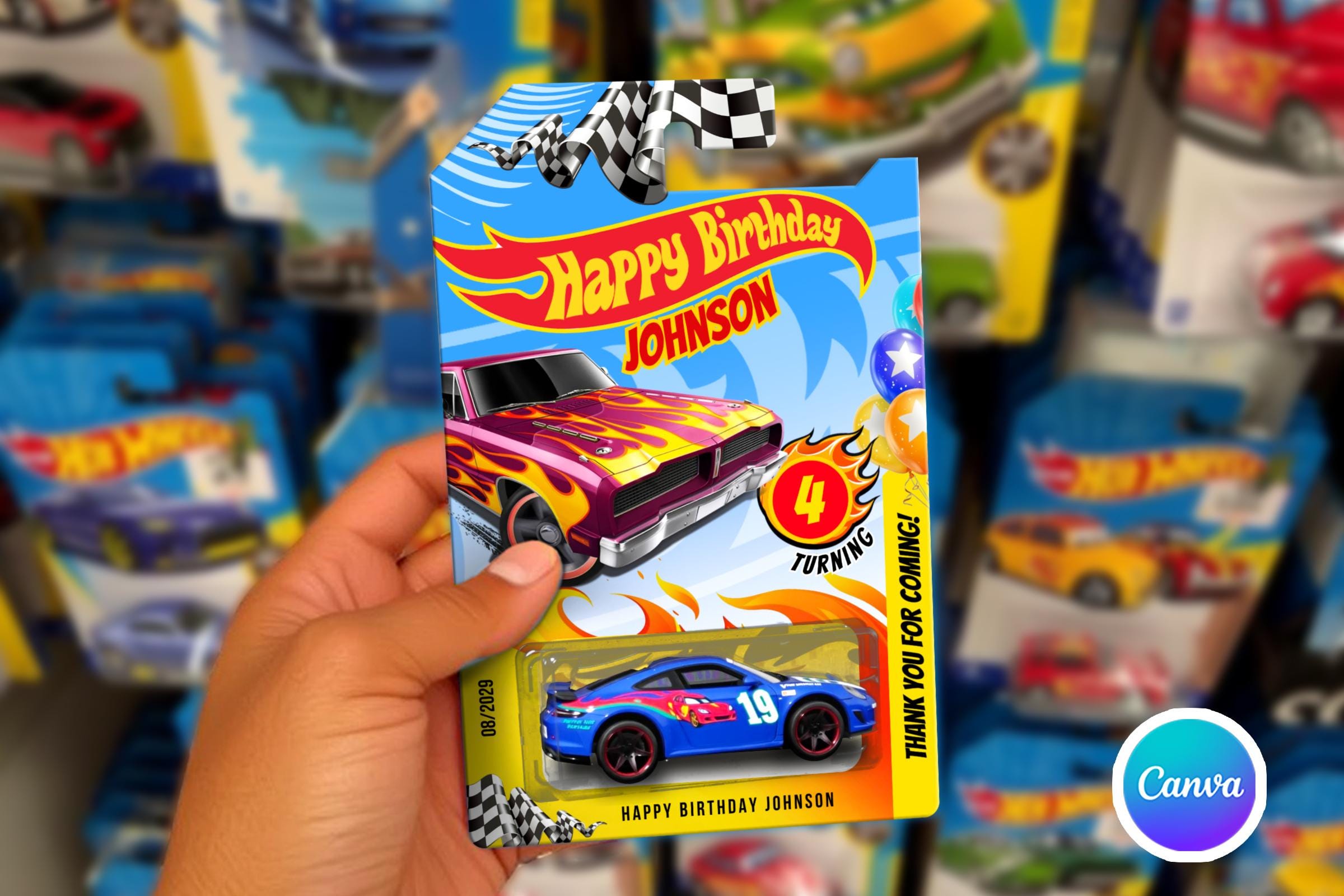Editable Birthday Toy Car Packaging, Car Wheels Favor Template ...