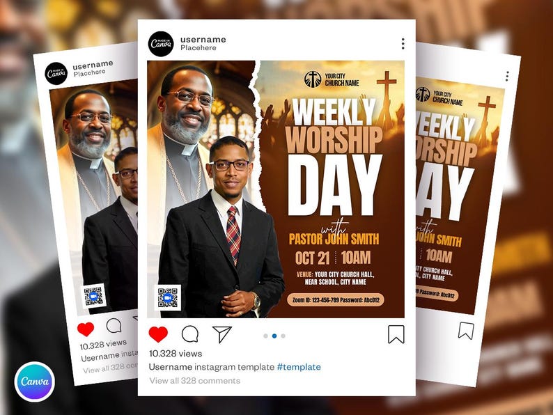 Editable Church Invitation Template, Religious Event Flyer (digital ...